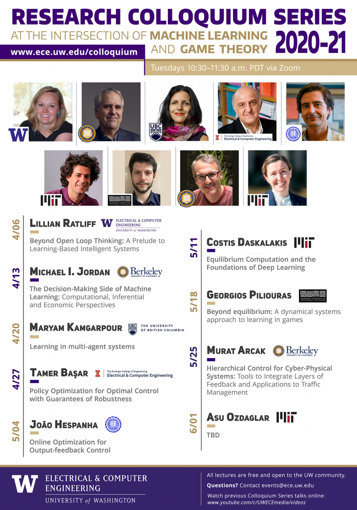 Colloquium speaker: Lillian Ratliff, University of Washington – 4/6, 10 ...