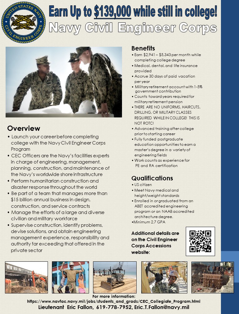 Opportunity with the Navy: Civil Engineer Corps | ECE Advising Blog