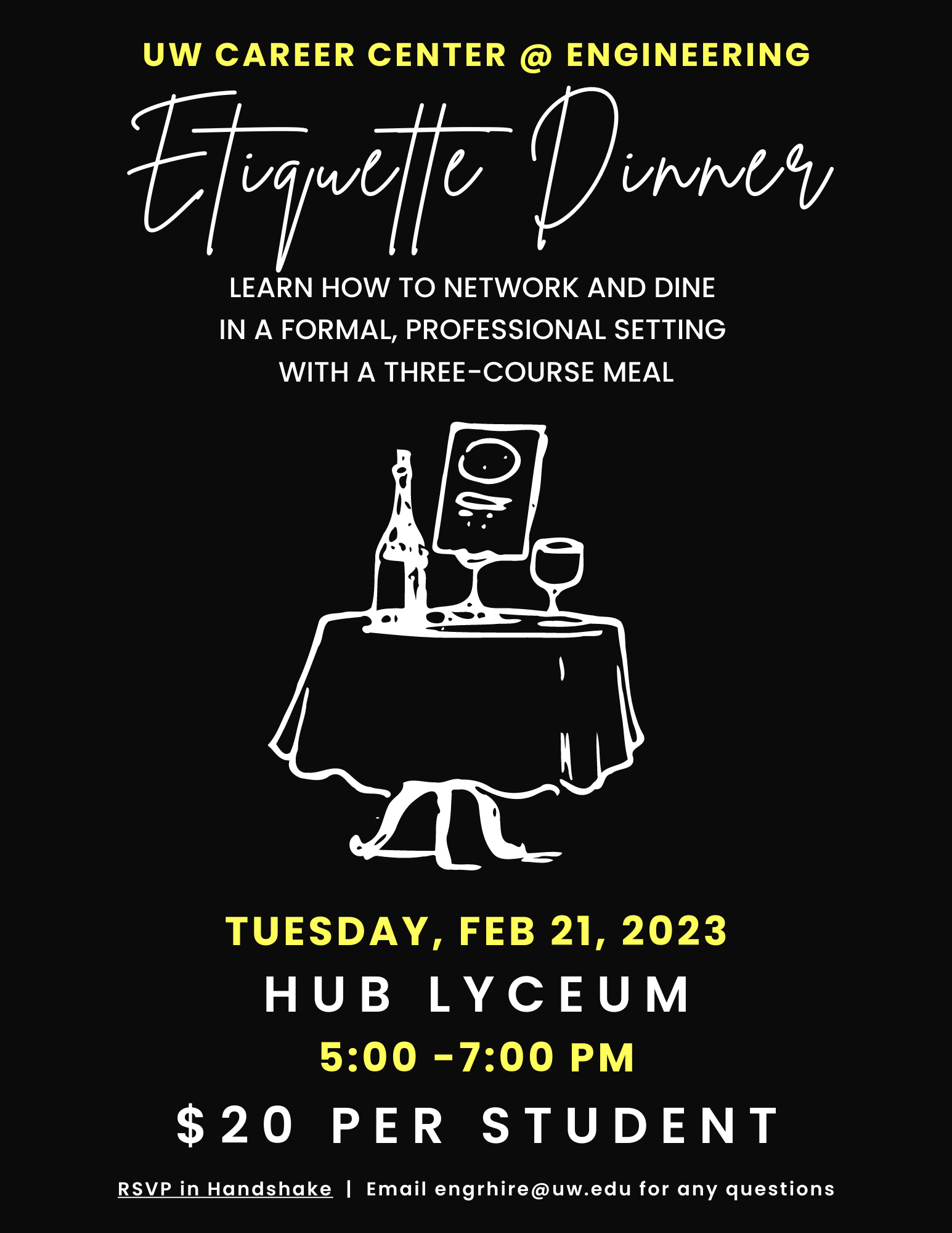 CEE: Learn to Dine Professionally at the Etiquette Dinner -2/21, 5:00 p.m. | ECE Advising Blog