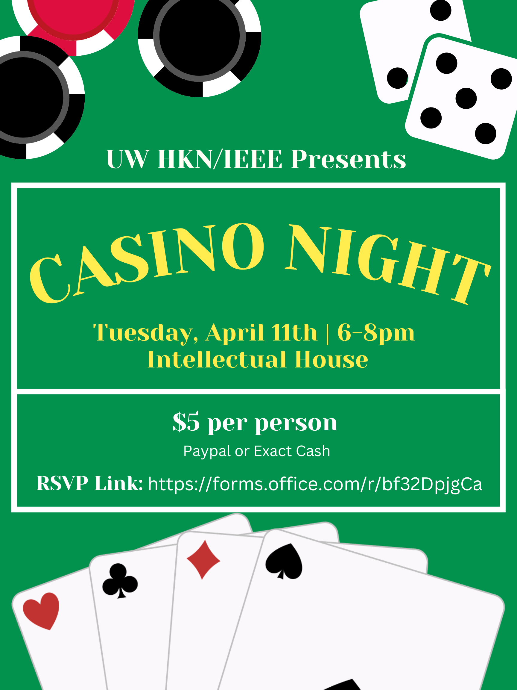 IEEE HKN: Casino Night – 4/11, 6:00 p.m. RSVP by 4/7 | ECE Advising Blog