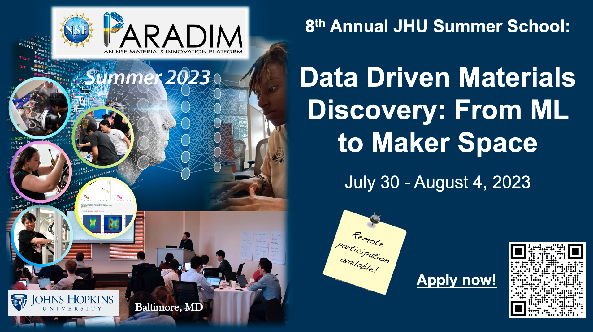 Summer School Opportunity – Data Driven Materials Discovery: From ML to ...