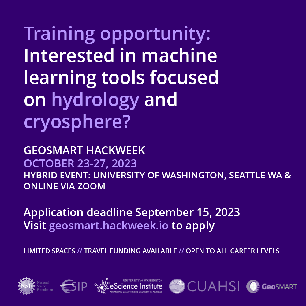 Escience Institute Geosmart Hackweek 2023 10 23 To 10 27 Register