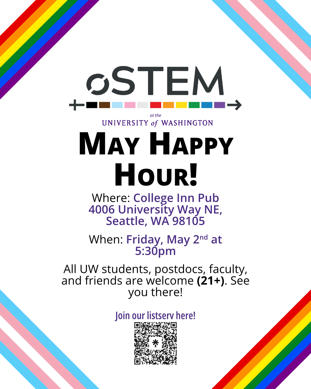 oSTEM: May Happy Hour – 5/2, 5:30 p.m. | ECE Advising Blog